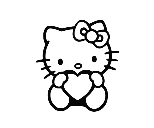 Hello Kitty Heart Vinyl Decal Sticker -Multiple Colors & Sizes- FREE ...