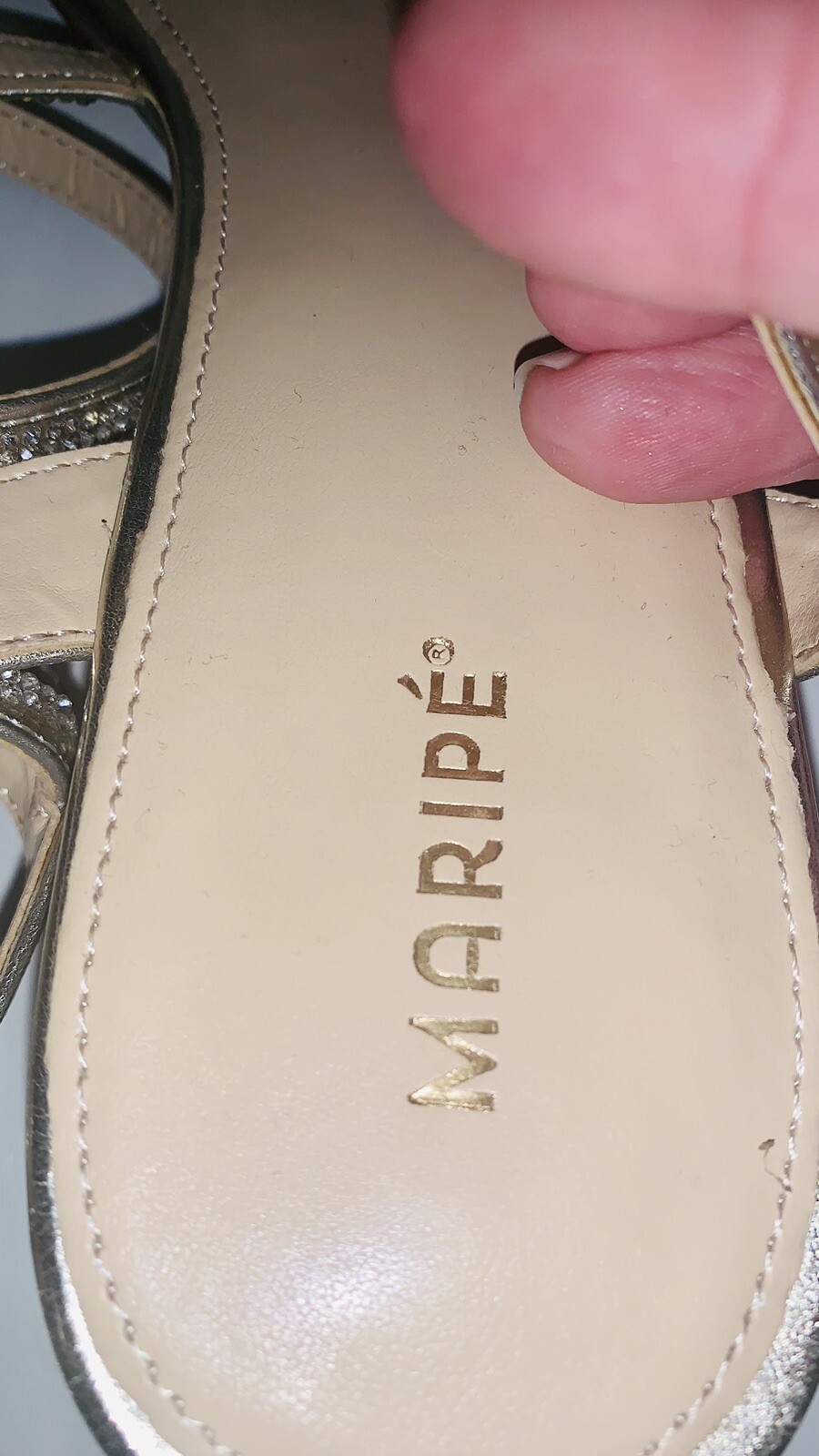 Maripe Shoes Jane flats Gold & Rhinestones 11M Women's Straps Sexy Prom ...