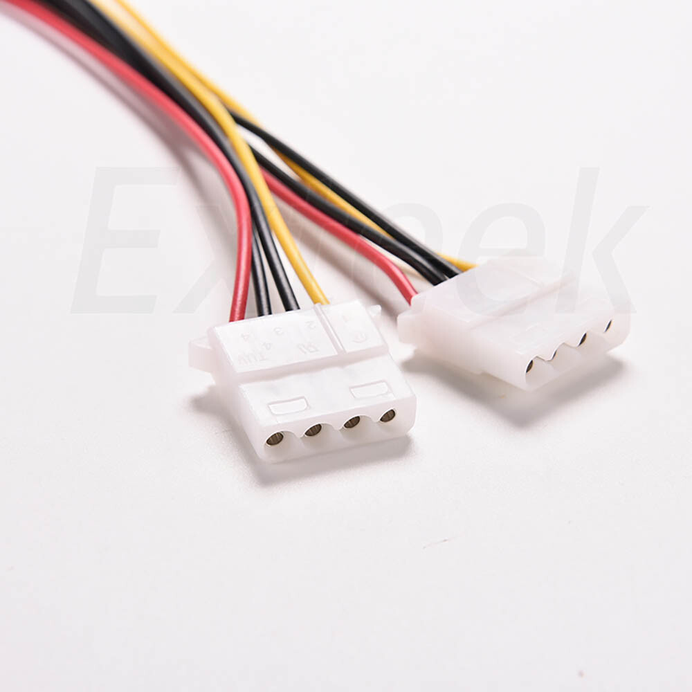 4 Pin IDE Molex Power to 2 Molex Splitter Y Power Extension Cable ...
