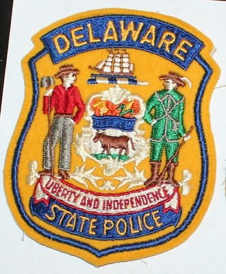 Old DELAWARE STATE POLICE DE Highway Patrol Troopers Used Worn patch ...