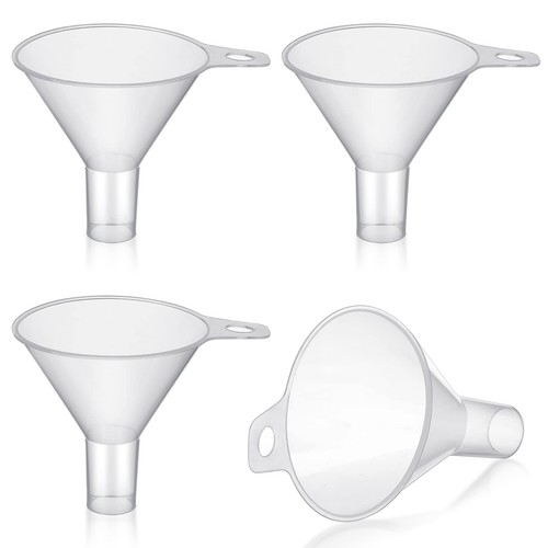 4 Packs Small Plastic Funnel for Filling Small Bottles 2.56 Inch Clear ...