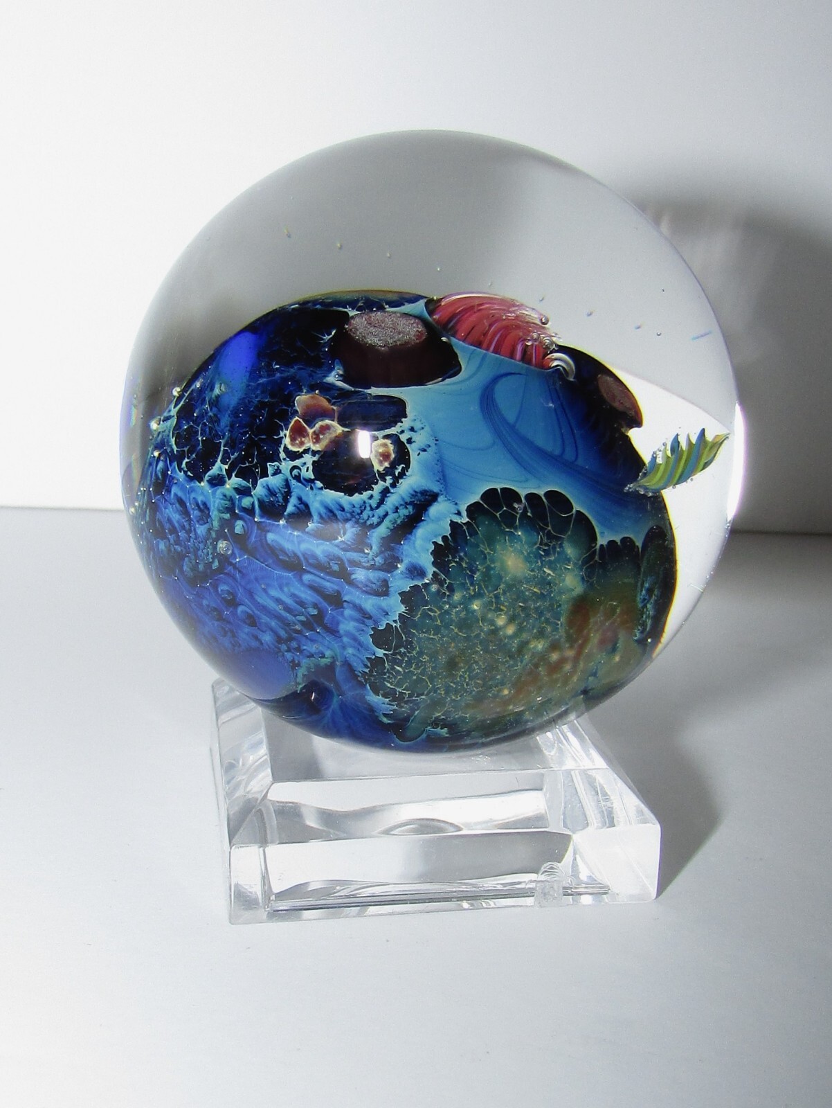 Josh Simpson Art Glass Planet Marble 1312 | eBay
