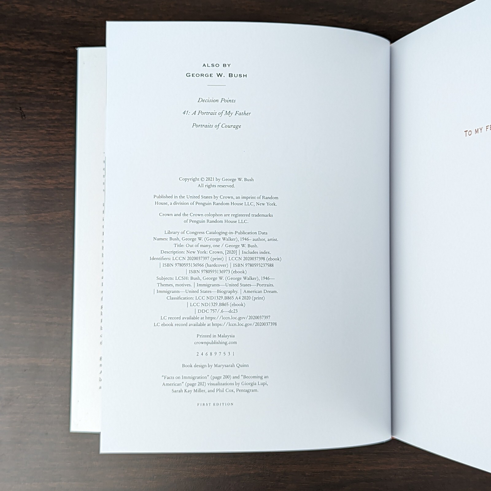 OUT OF MANY, ONE Portraits of America's Immigrants George W. Bush ...