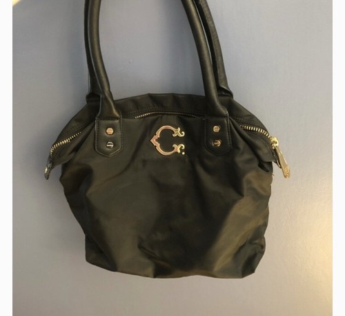 C. Wonder Tote Purse Bag Nylon Black Gold Hardware NWT WITH TORN UP ...