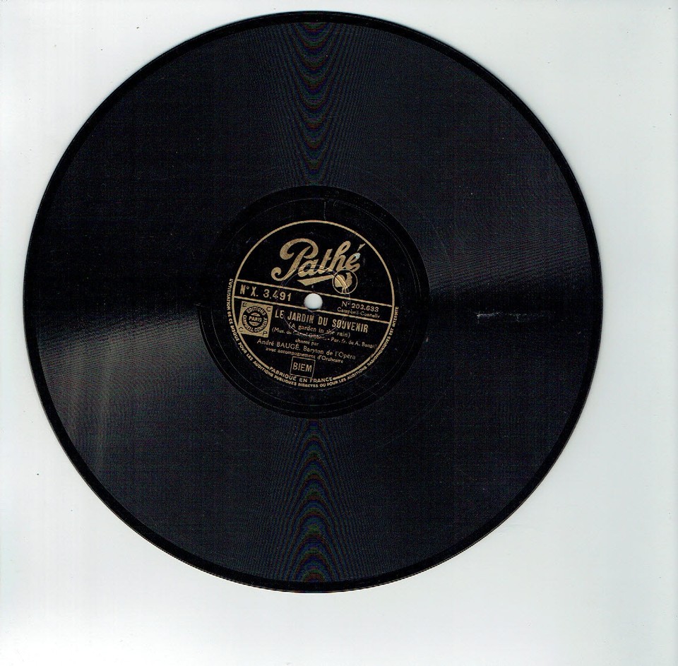 78 RPM 9 13/16in André Real Disk Turntable Sung Garden Souvenir - Pathe ...