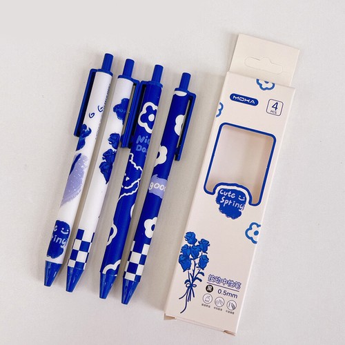 4 Pcs/Set Korean Cute Retractable Gel Pens Neutral Pen Stationery Gel ...