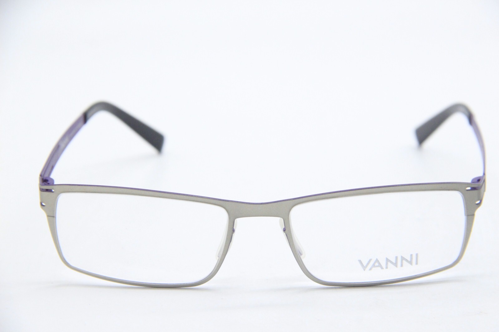 NEW VANNI V1096 C340 SILVER PURPLE BLACK AUTHENTIC EYEGLASSES FRAMES 53 ...