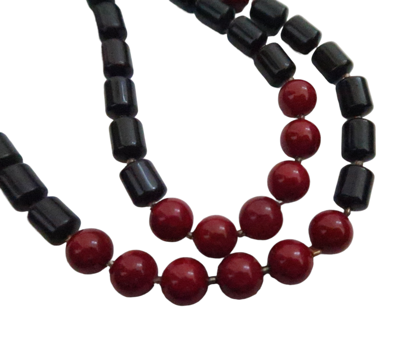 Black & Red Ceramic bead necklace | eBay