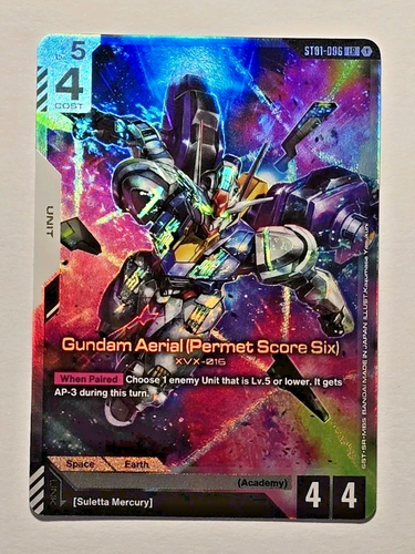 Gundam TCG Gundam Aerial (Perment Score Six) ST01-006 Legendary Rare Holo | eBay
