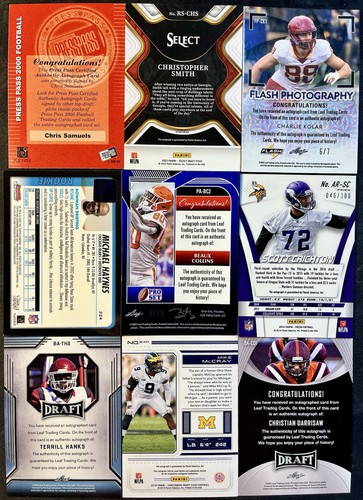 (x9) NFL Autograph Auto Football Card Lot - Serial #’d/Parallel/Rookie ...