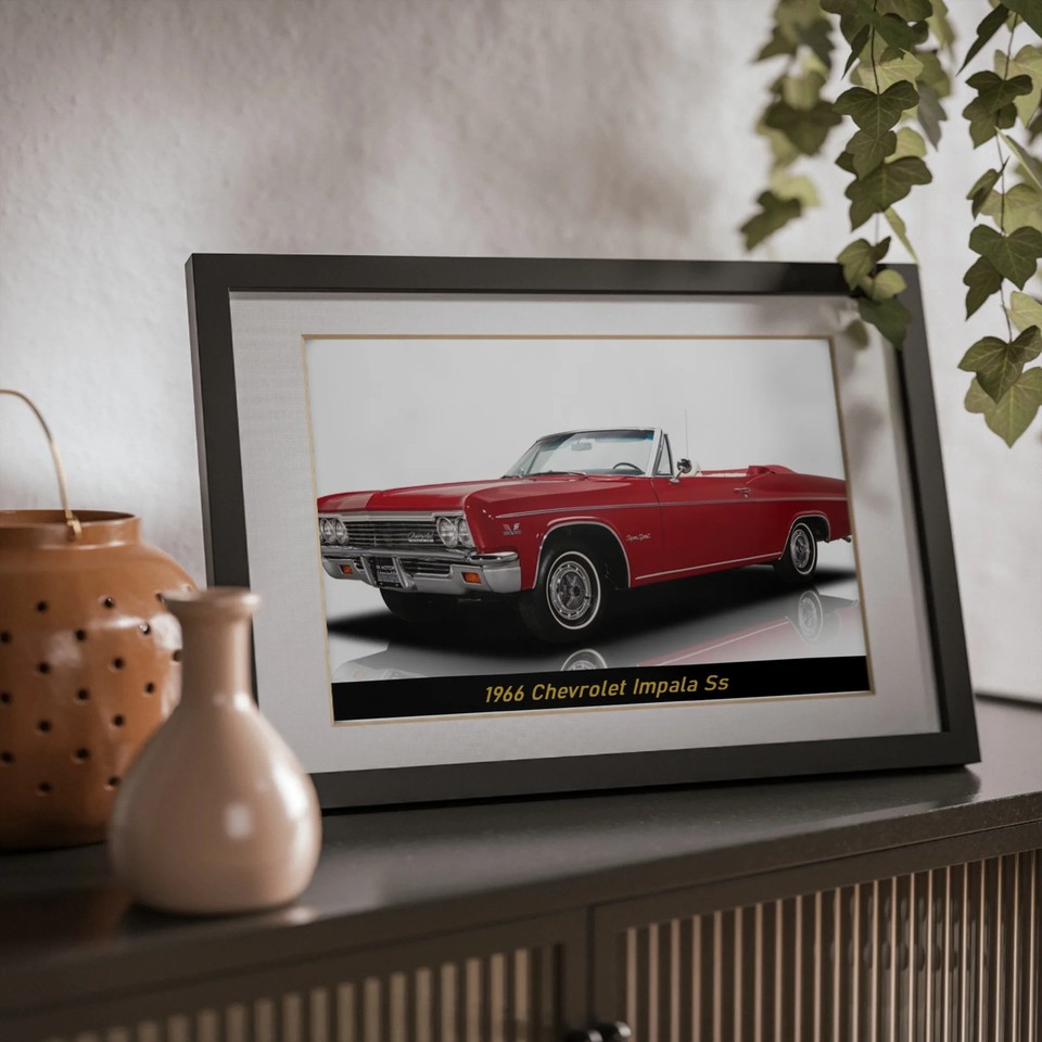 Iconic 1966 Chevrolet Impala SS Red Classic Car Poster - Legendary ...