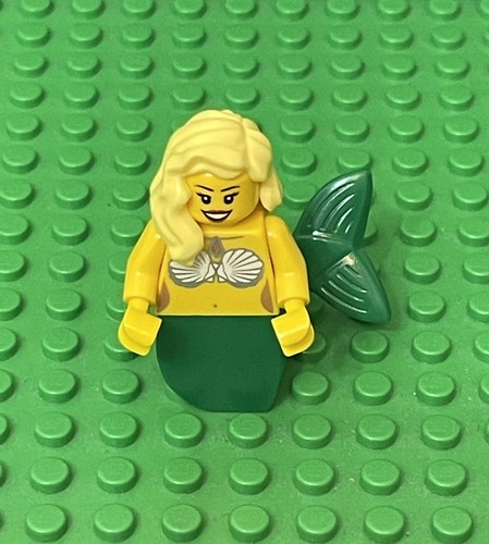 Lego Mermaid Mini Figure With Shell Bra,Sea Snail Necklace,BAM With ...