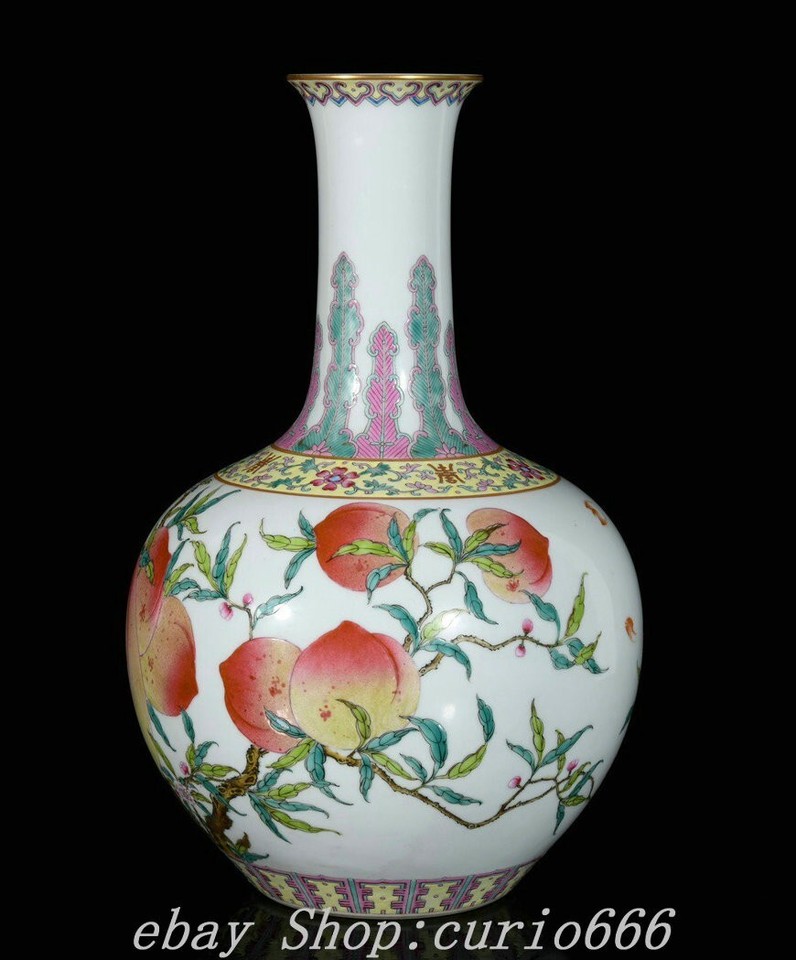 Qianlong Marked Colour Enamel Porcelain Gilt Peach People Pattern ...
