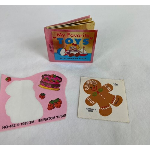 VTG 80s My Favorite Toys Mini Sticker Book Scratch N Sniff Stickers ...
