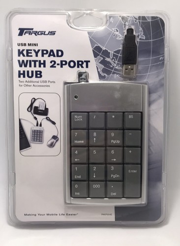 TARGUS Numeric Keypad 2 USB ports 19 Full Size Keys 10 Key Data Entry ...