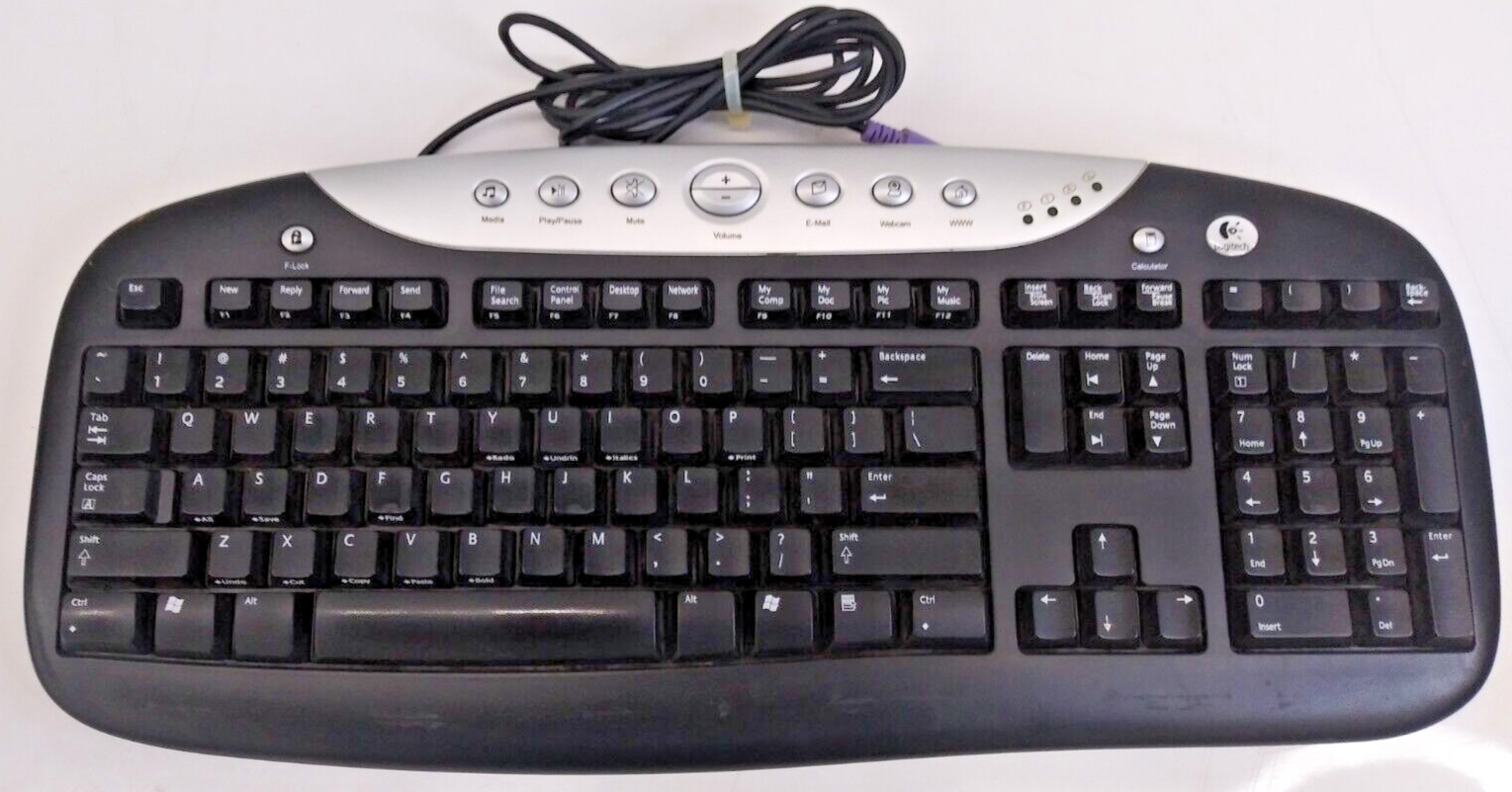Logitech Office Pro Keyboard SK-2920 Black 104 Normal Keys 7 Function ...