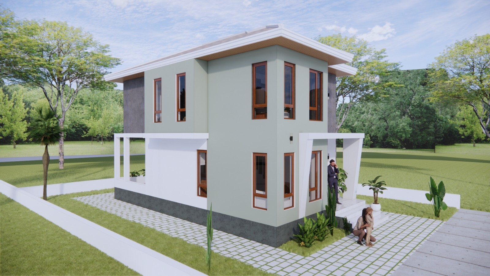 17x30 Feet House Plan 5.4x10 Meter 3 Bed 3 Bath Hip Roof PDF Plan (A4 ...