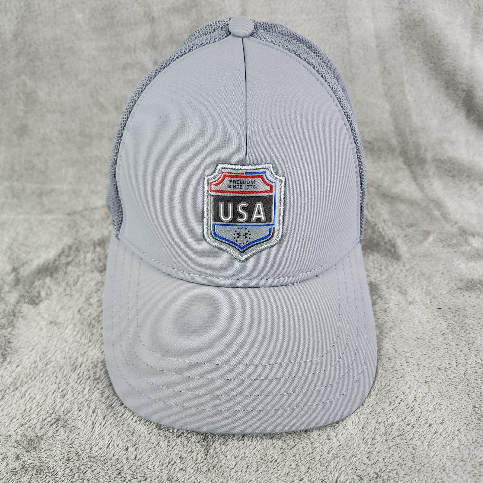 Mens Gray Under Armour USA Hat Adjustable Snap Back Cap UA Pro Fit One ...