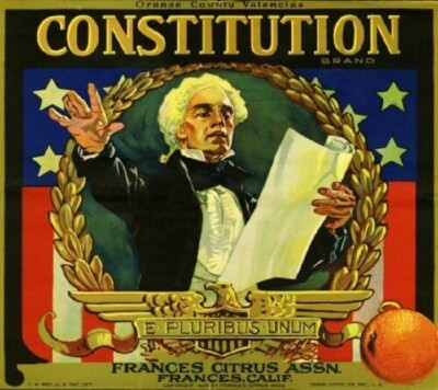 Constitution Brand Orange Tustin California Citrus Fruit Crate Label ...