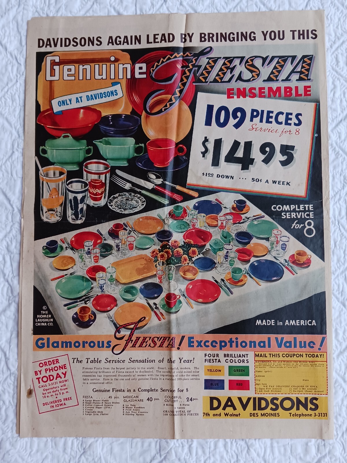 RARE Original 1939 Fiesta Ensemble Full Newspaper Ad Ephemera ...