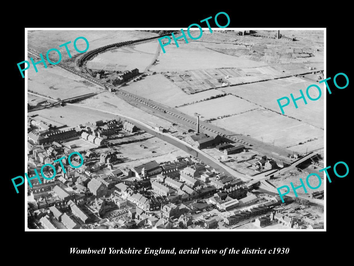 OLD LARGE HISTORIC PHOTO WOMBWELL YORKSHIRE ENGLAND DISTRICT AERIAL ...