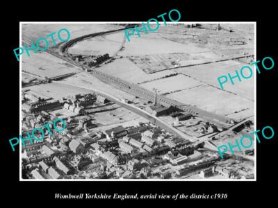 OLD LARGE HISTORIC PHOTO WOMBWELL YORKSHIRE ENGLAND DISTRICT AERIAL ...