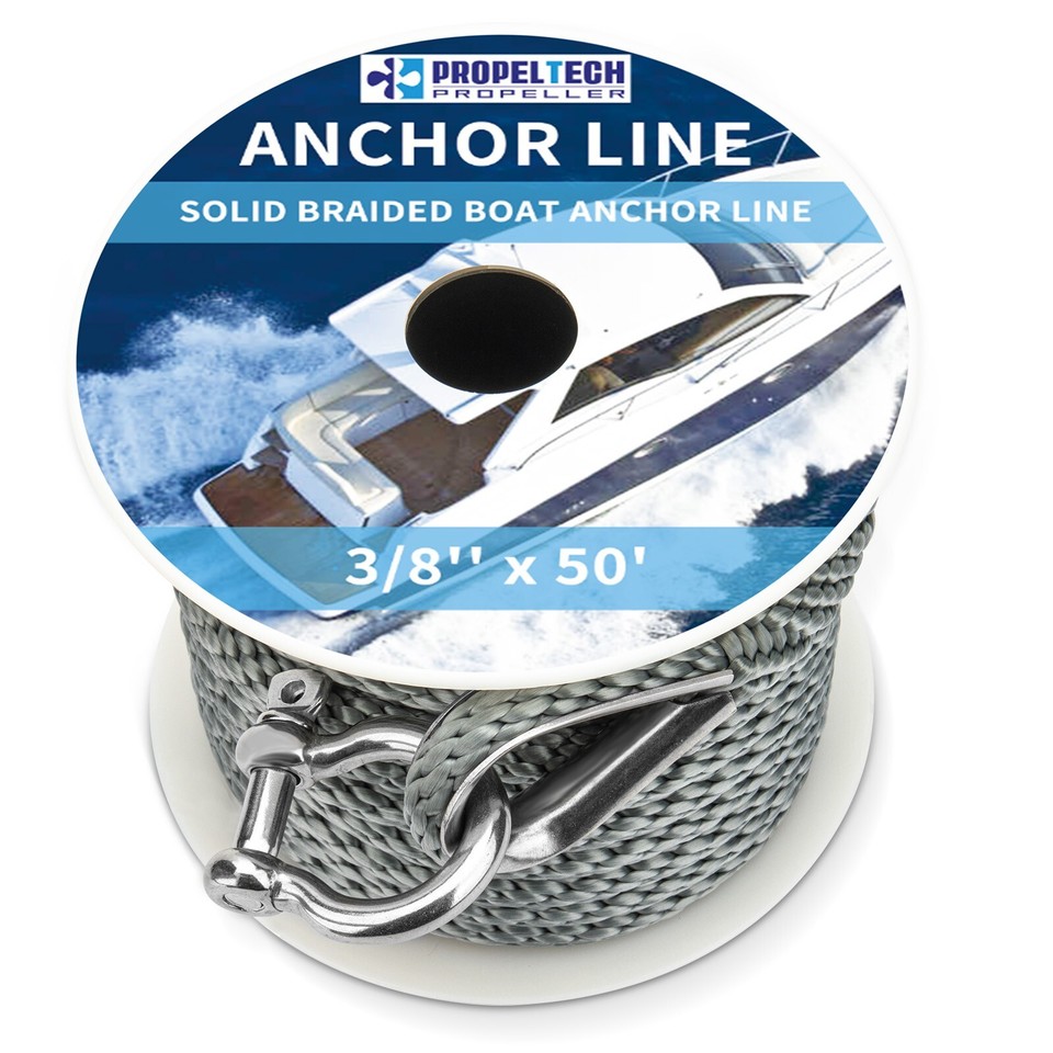 Anchor Rope Braided Anchor Line 3/8Inch 50 FT Premium Solid Braid MFP ...