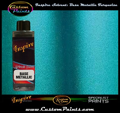 INSPIRE AIRBRUSH BASE METALLIC TURQUOISE 4oz (SOLVENT), CUSTOM PAINT ...