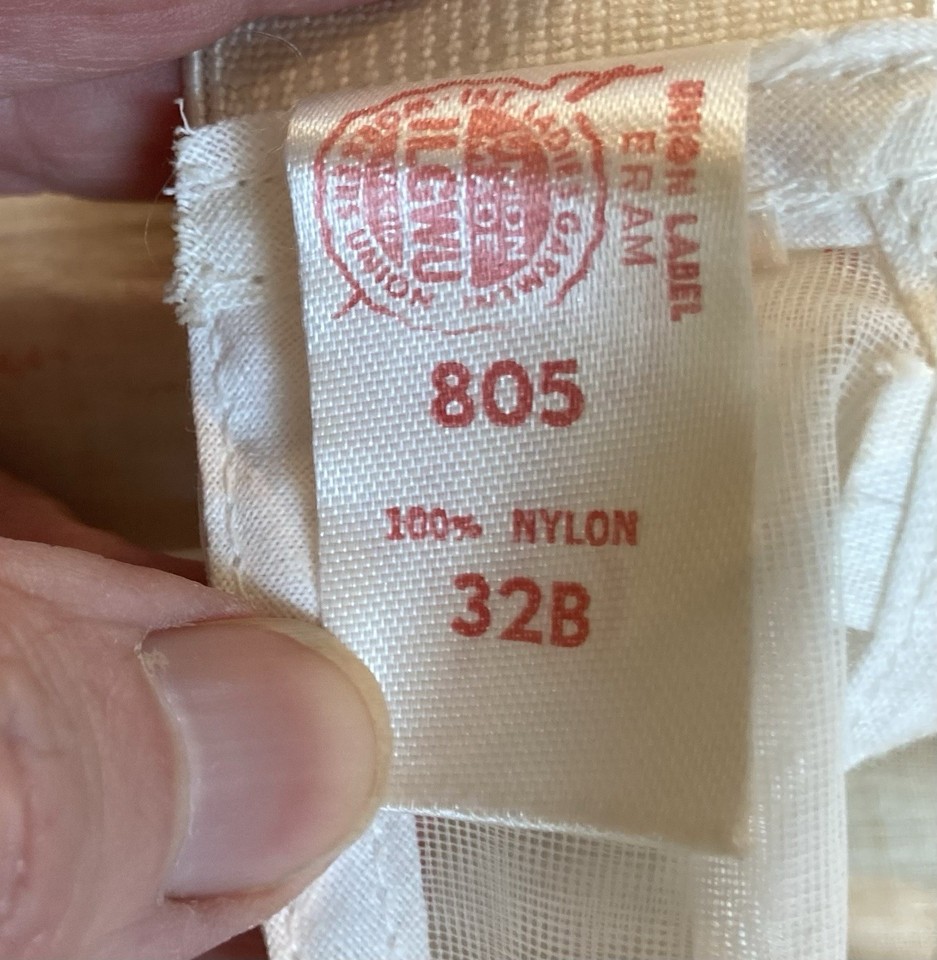 Vintage 1950s nylon bra 32B semi sheer bullet bra cone bra | eBay