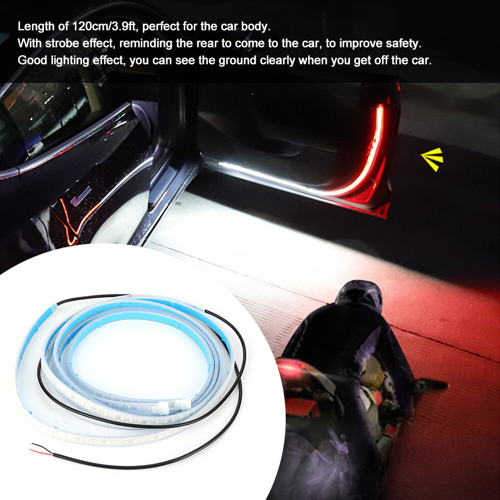 *3Car Door LED Light Strip 12V 7Anti RearEnd Collision Warning Decorati ...