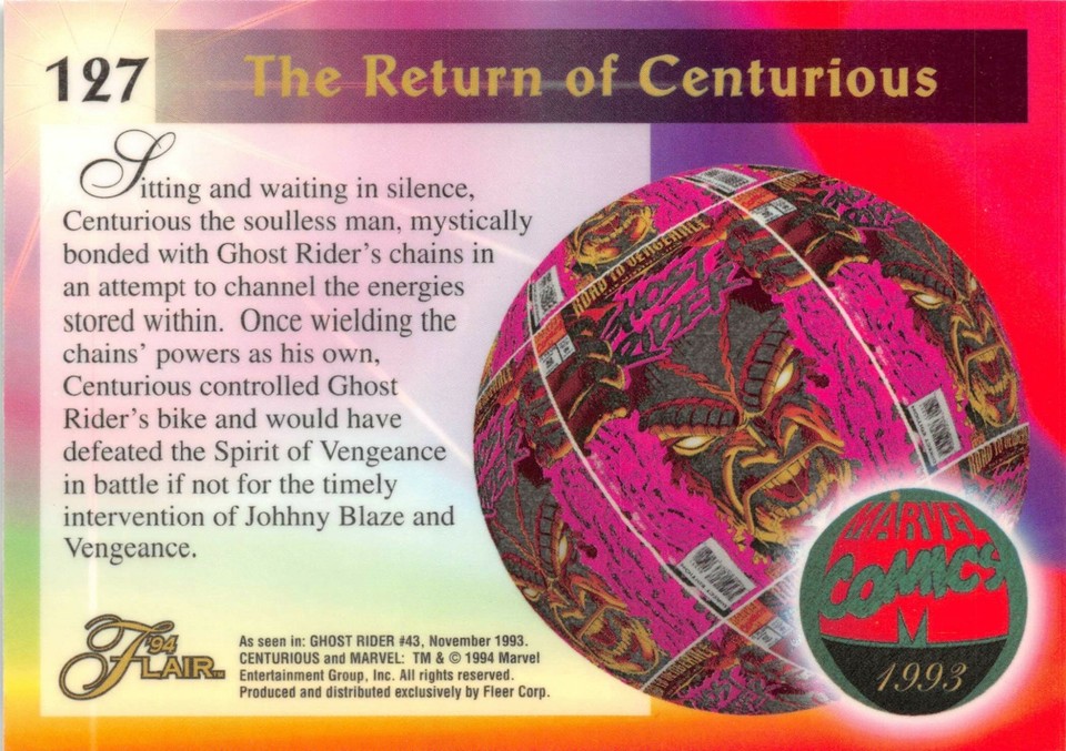 CENTURIOUS / 1994 Fleer Flair Marvel Annual BASE Trading Card #127 | eBay
