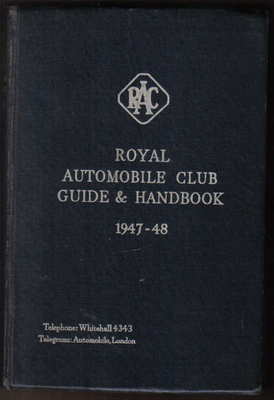 RAC Book Royal Automobile Club Guide & Handbook 1947-48 | eBay UK