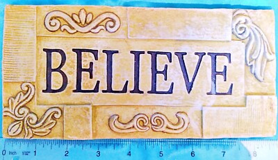 BELIEVE - Hanging Stone Look Ceramic Plaque Home Decor Hanging Wall Art ...