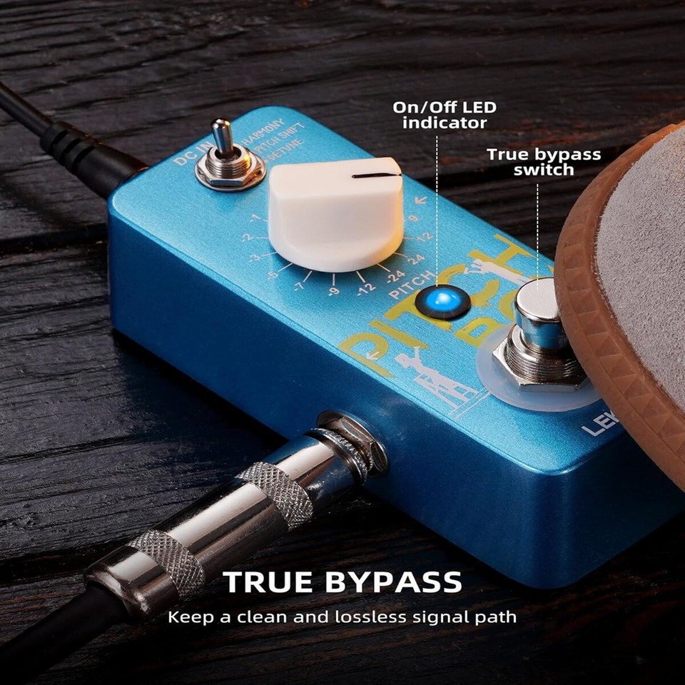 LEKATO Pitch Box Pitch Shifter Guitar Pedal Analog Guitar Effects True ...