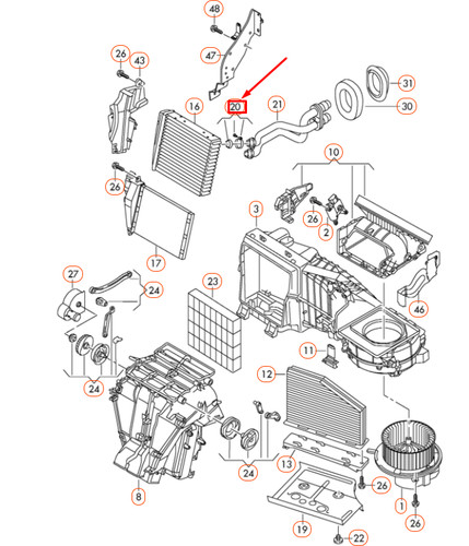 VW PASSAT SCIROCCO TIGUAN TOURAN Heater Core Gasket O Ring Set ...