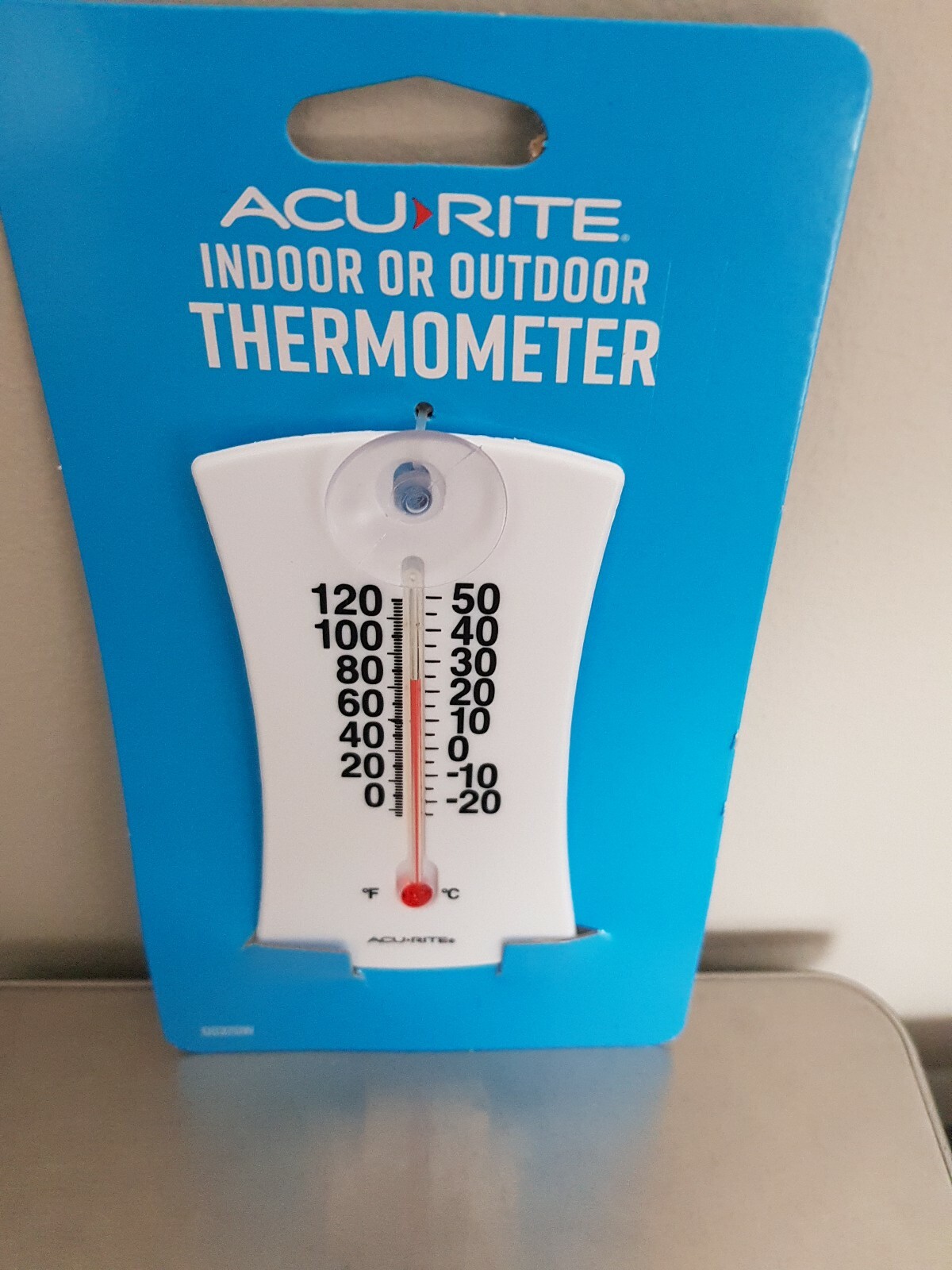 AcuRite Mini Thermometer 00320w Window Suction Cup Mount Indoor Outdoor ...