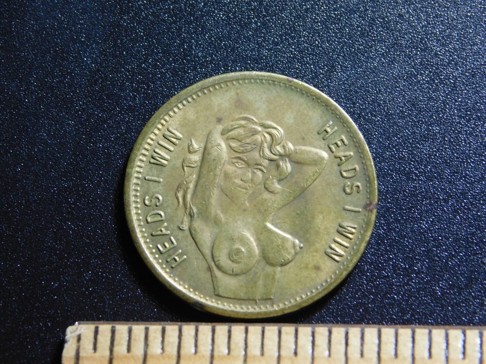 11x3925/9 VINTAGE FUNNY MEDAL TOKEN COIN HEADS I WIN TAILS YOU LOSE | eBay