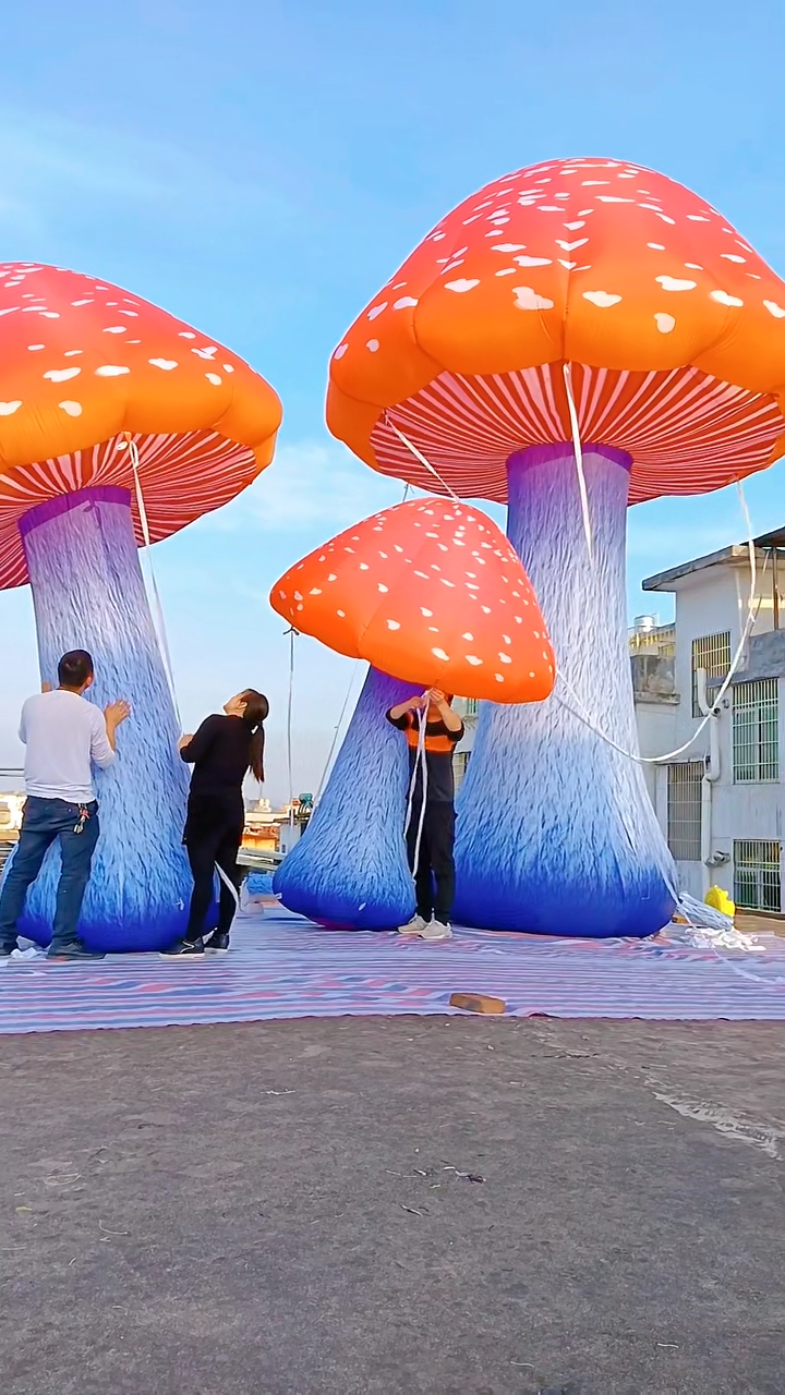 1M-5M Full Printing Colored Giant Inflatable Mushroom for Theme Park ...
