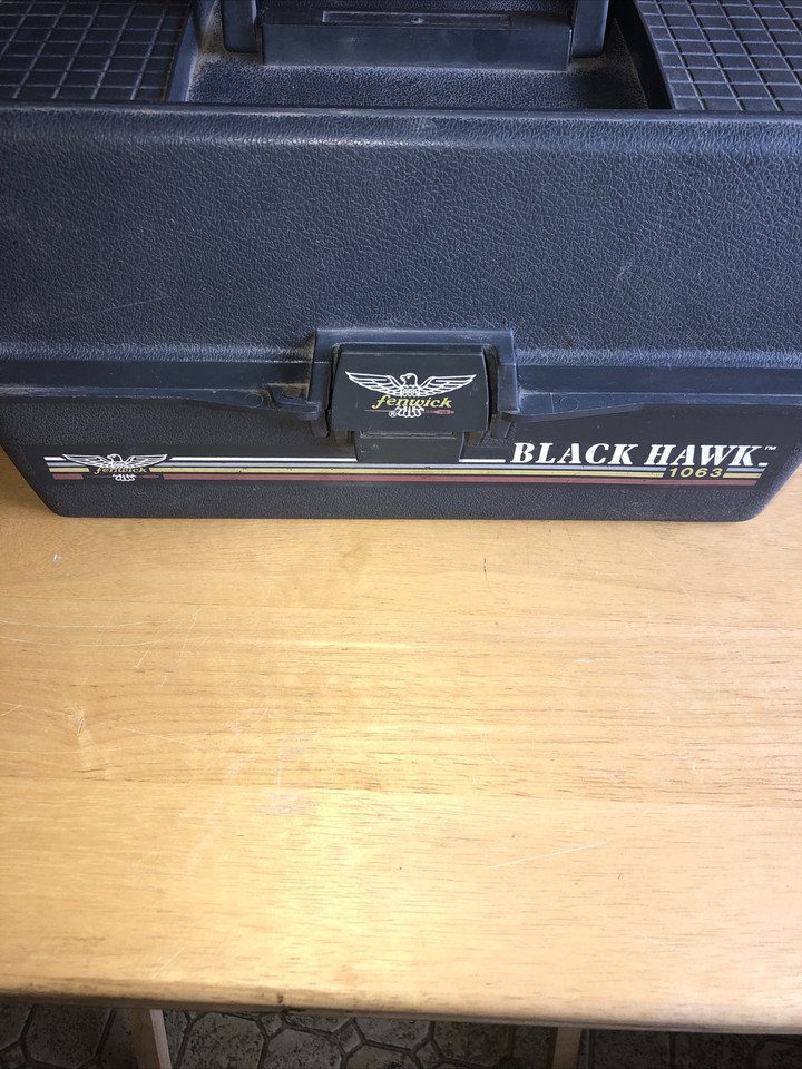 FENWICK BLACK HAWK 1063 FISHING TACKLE BOX 3 TRAY LOADED WITH TACKLE | eBay