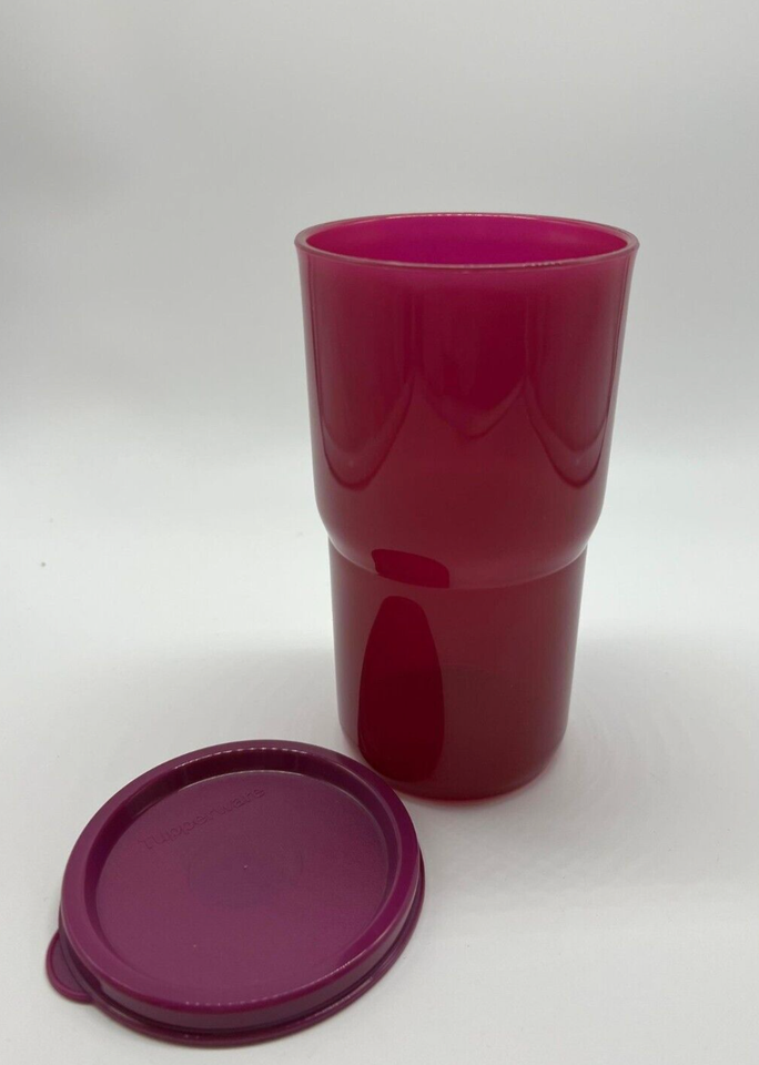 Tupperware Tabletop Tumblers 12 oz Set of 4 Burgundy Wine Purple with ...