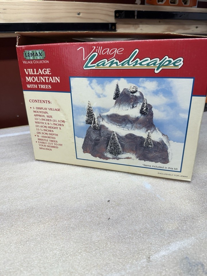 Lemax Christmas Village Landscape Platform Mountain Backdrop w/ Trees ...