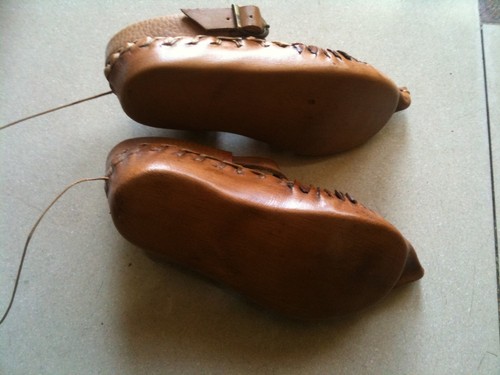 NEW ORIGINAL HANDCRAFTED LEATHER SHOES UNISEX-FOLK SANDALS OPINGA-SIZE ...