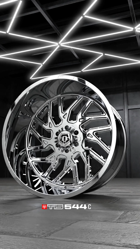 Set 4 22" TIS 544C Chrome 22x12 Wheels 8x180 -44mm Lifted For Chevy GMC ...