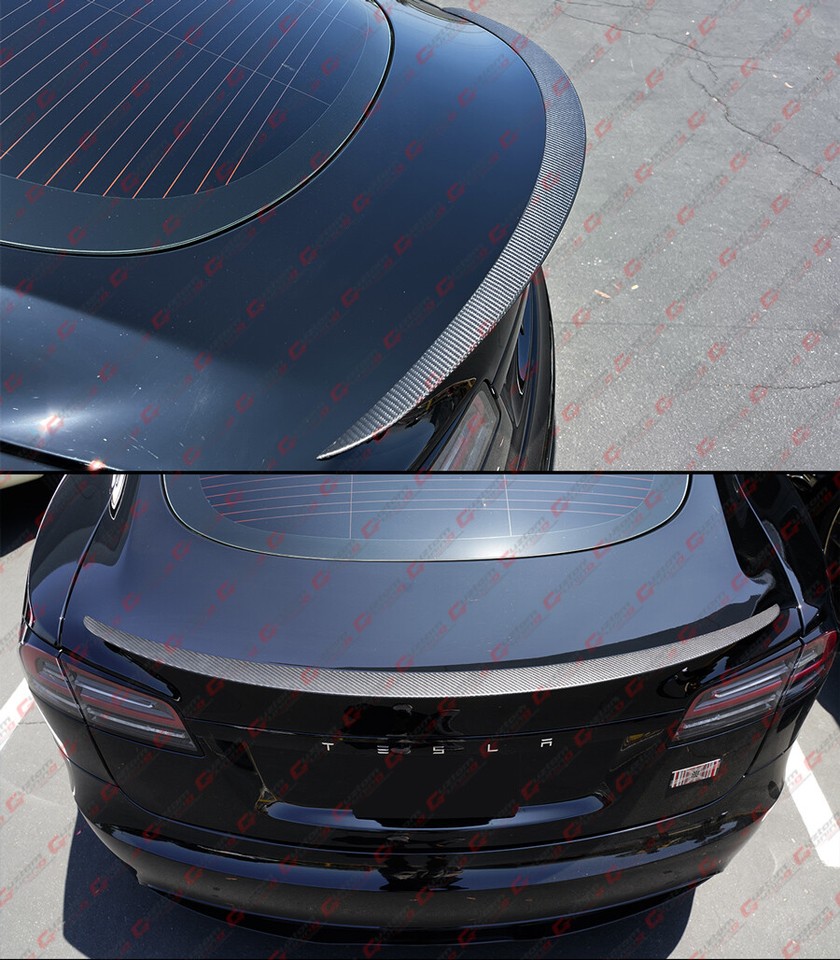 For 2021-2026 Tesla Model S OE Plaid Style Matt Dry Carbon Fiber Trunk ...