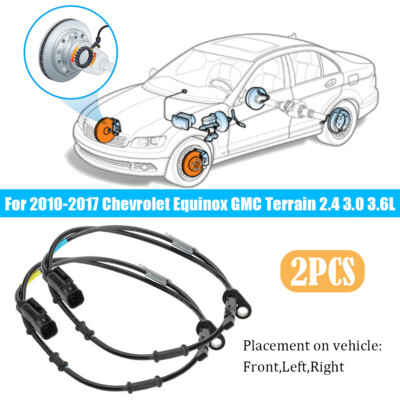 For Chevrolet Equinox GMC Terrain 2Pcs Left&Right Front ABS Wheel Speed ...