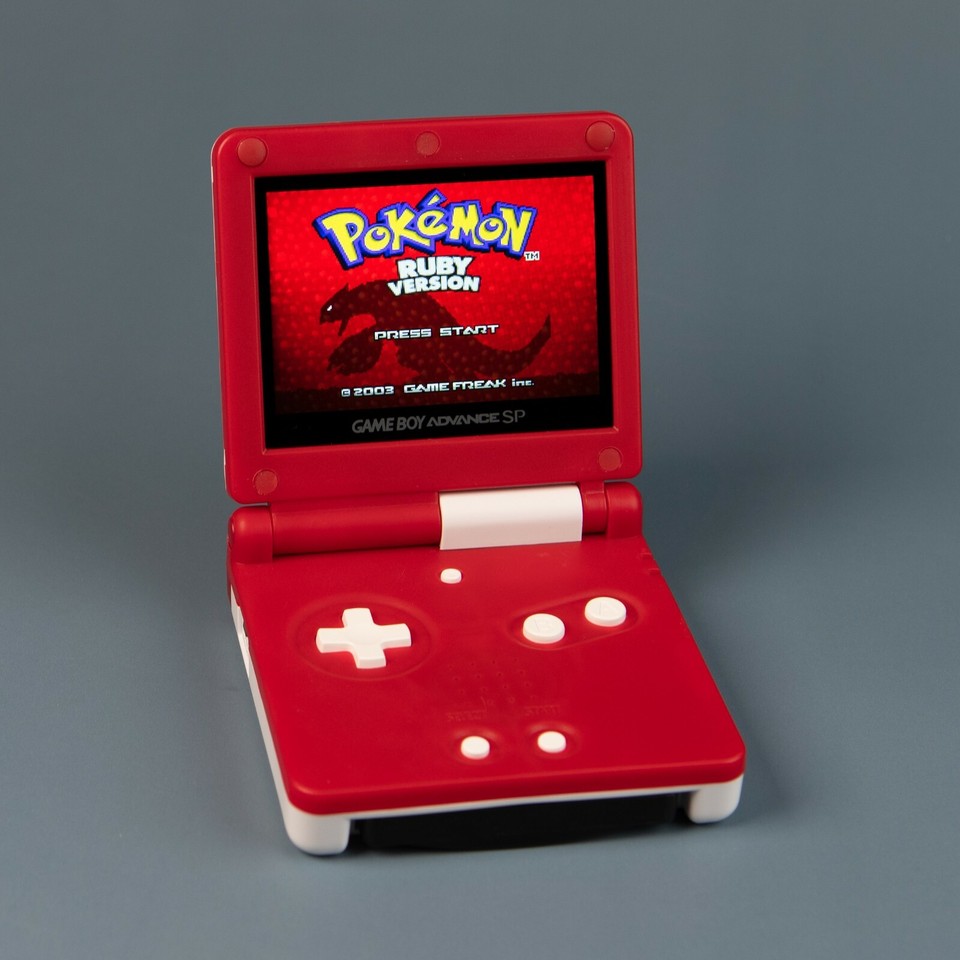 Nintendo GameBoy Advance SP Pokemon Pokeball Red Edition IPS V2 LCD GBA ...