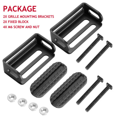 2PCS Universal Mount Bracket Holder Clamp For LED Front Grill Lights ...