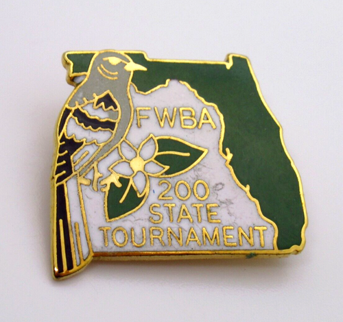 FWBA State Tournament Lapel Pin Florida Mockingbird Enamel Vintage ...
