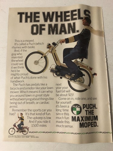1977 Puch Moped Vintage Print Ad Advertisement pa17 | eBay
