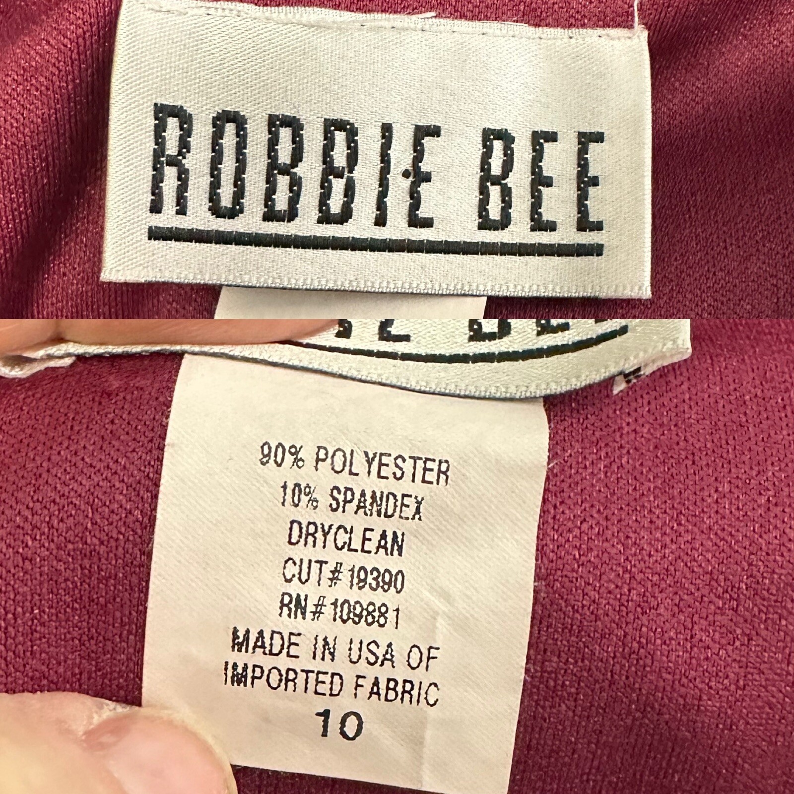 1980s VINTAGE Halter Gown by Robbie Bee Burgundy Velv… - Gem